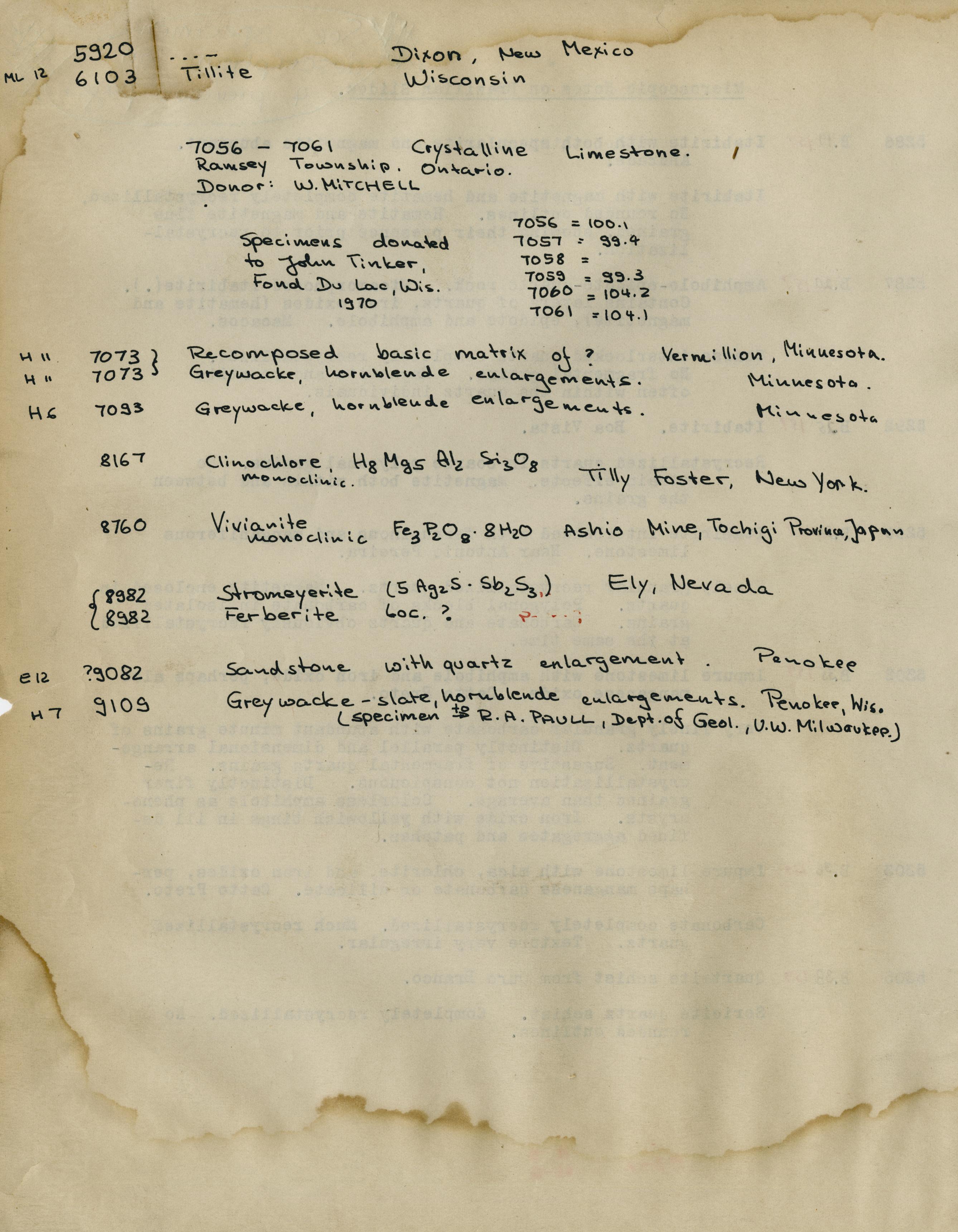 Description of the collections of the Geological Museum, University of ...